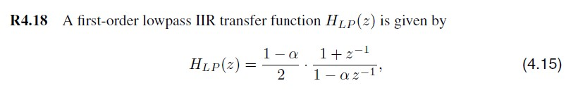 Q4.14 Design a first-order IIR lowpass and a | Chegg.com