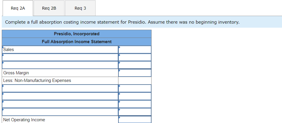 Solved For 2A/2B fill in the first column | Chegg.com