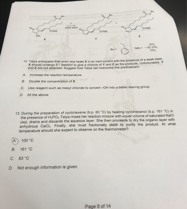 Solved H3C Br HaC H3CH 7. A mixture of X and Y is heated in | Chegg.com