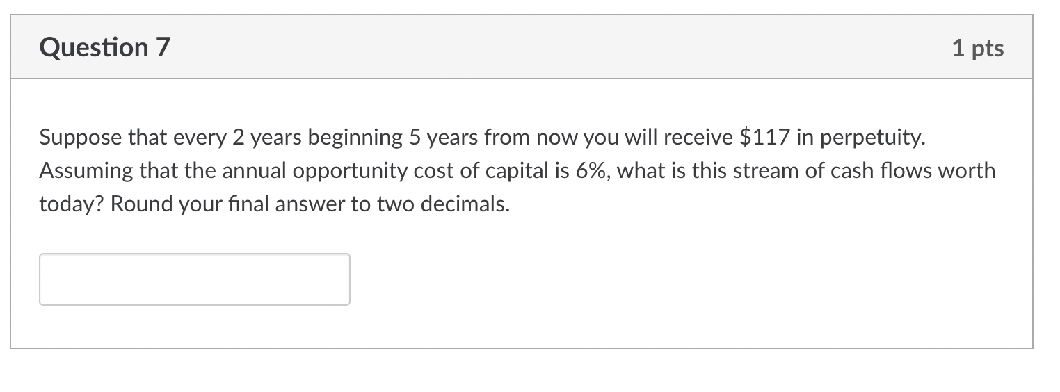 Solved Suppose that every 2 years beginning 5 years from now | Chegg.com