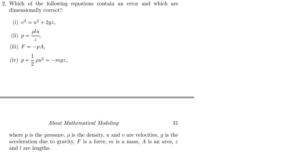 Solved 2. Which of the following equations contain an error | Chegg.com