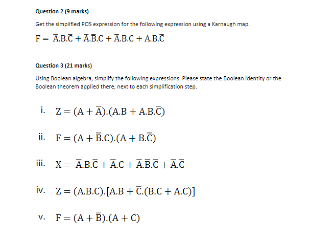 Solved Question 2 ( 9 marks) Get the simplified POS | Chegg.com