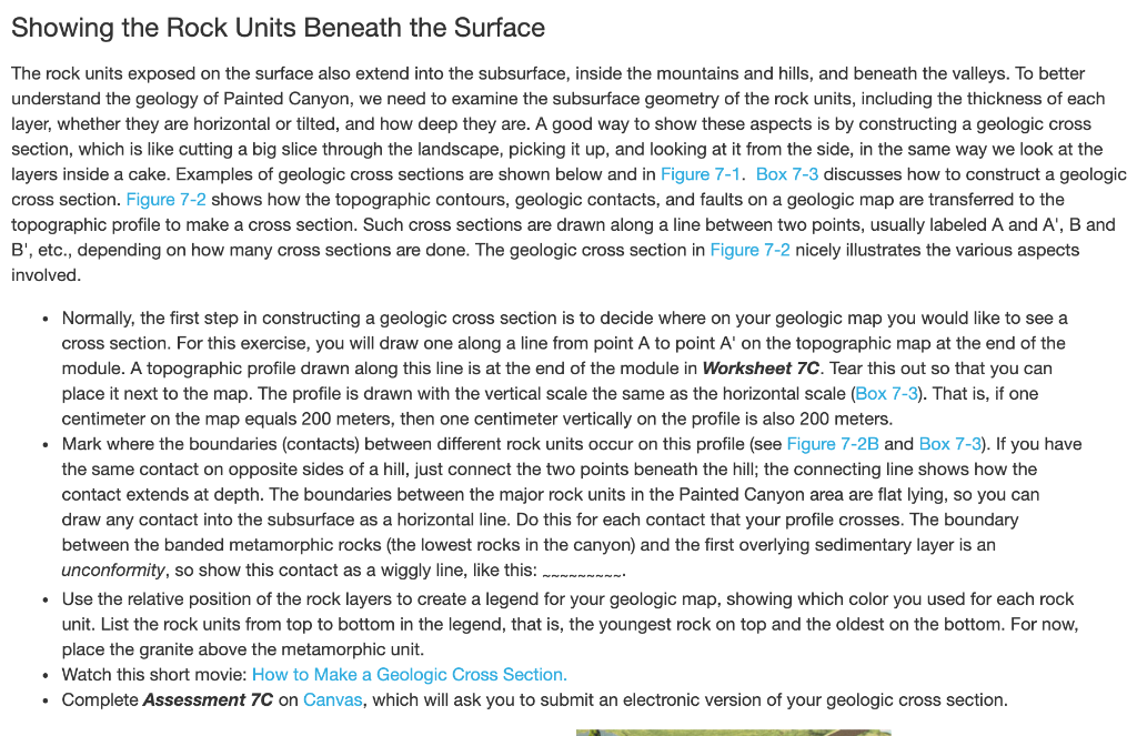 Module 7. Mapping Painted Canyon Name Worksheet 7C. | Chegg.com
