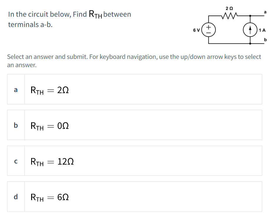 Solved In the circuit below, Find RTH between terminals a-b. | Chegg.com