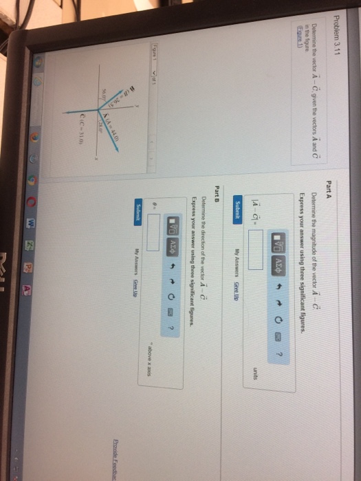 Solved Determine the vector A - C. Given the vectors A and C | Chegg.com