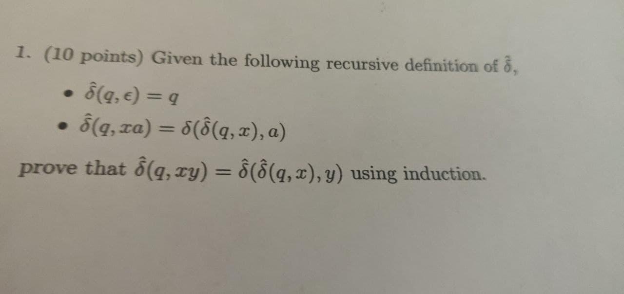Solved 1. (10 points) Given the following recursive | Chegg.com