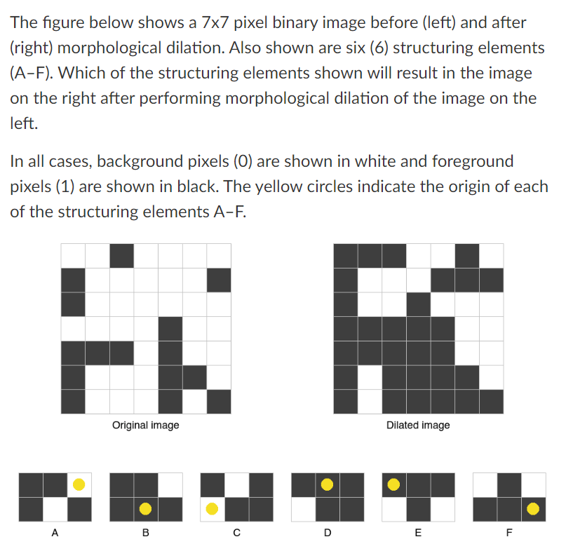 The figure below shows a 7×7 ﻿pixel binary image | Chegg.com