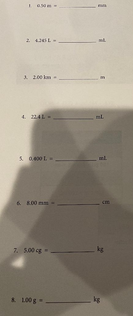 Solved Part I: Complete each of the following conversions to | Chegg.com