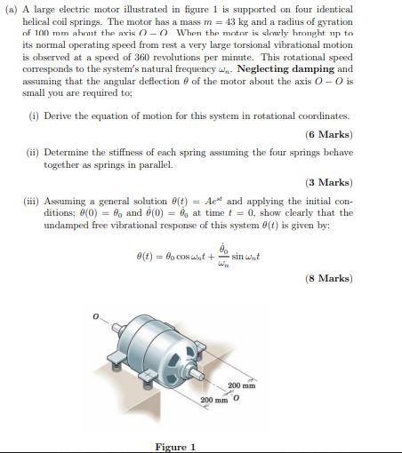 Solved (a) A large electric motor illustrated in figure 1 is | Chegg.com