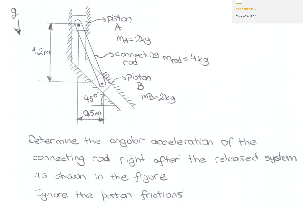 Determine the anguler acceleration of the connecting | Chegg.com