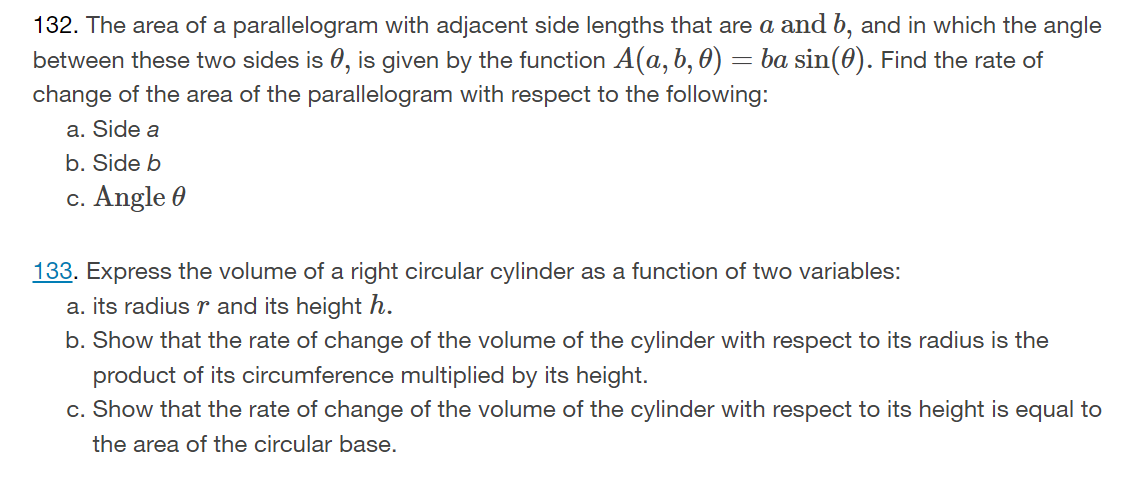 Solved 132. The area of a parallelogram with adjacent side | Chegg.com