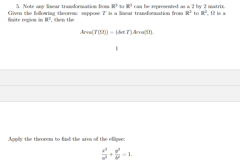 Solved 5. Note any linear transformation from R2 to R2 can | Chegg.com
