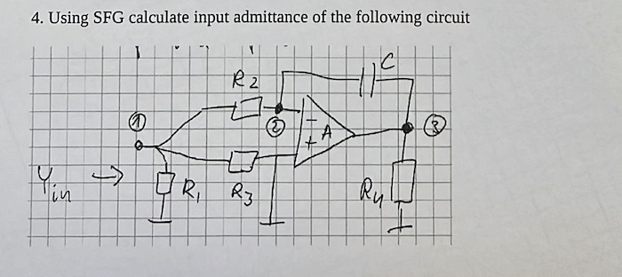 Solved 4. Using SFG calculate input admittance of the | Chegg.com