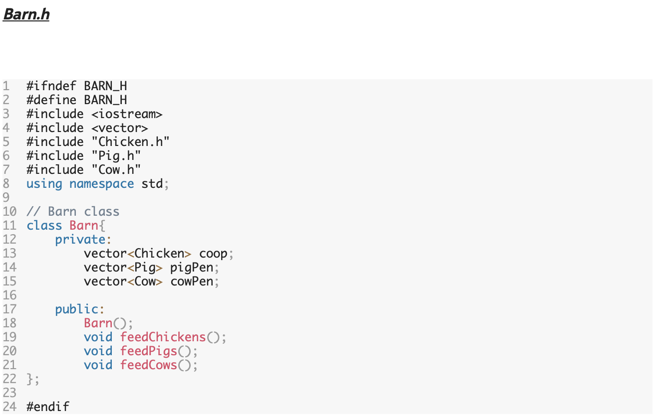 Solved Animal.h Animal.cpp \( \begin{array}{ll}1 & \text { | Chegg.com