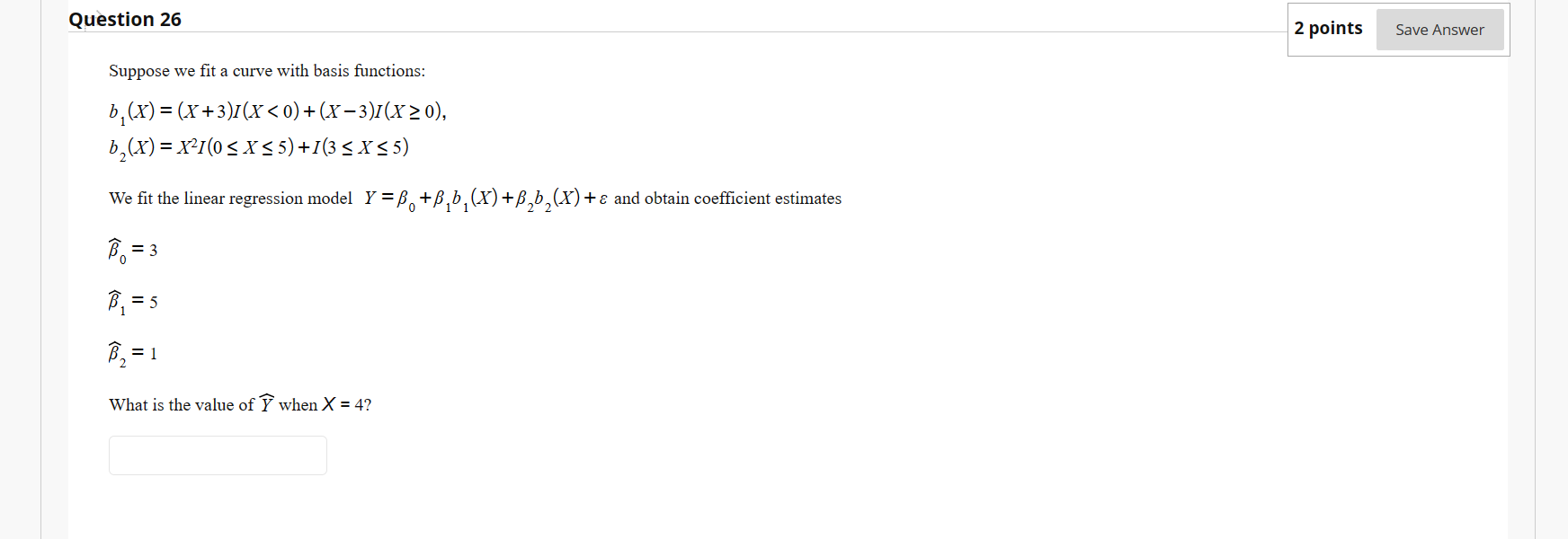 Suppose we fit a curve with basis functions: | Chegg.com