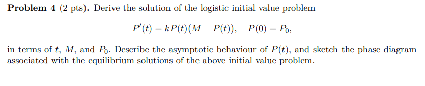 Solved Problem 4 (2 pts). Derive the solution of the | Chegg.com