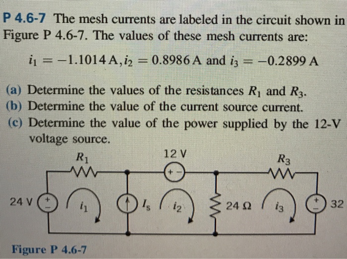 Solved The mesh currents are labeled in the circuit shown in | Chegg.com