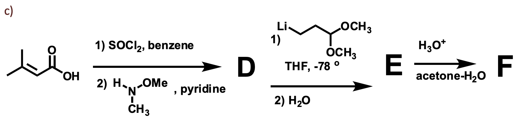 Solved 1) SOCI2, benzene Li OCH3 1) OCH3 THF, -78 ° H30* tom | Chegg.com