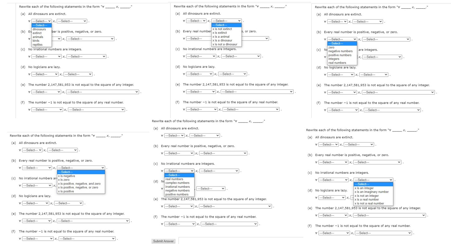 Solved Rewrite each of the following statements in the form | Chegg.com
