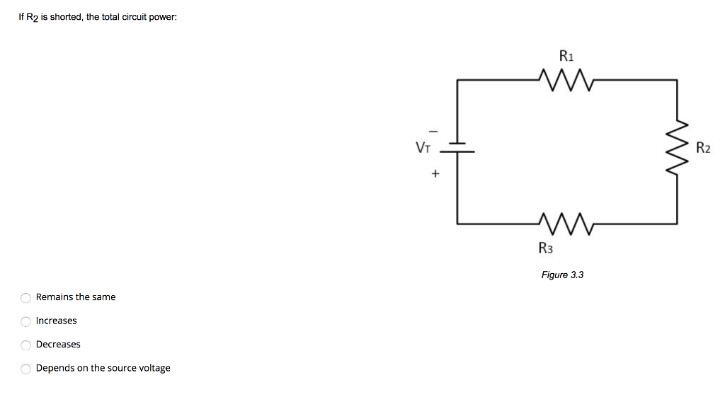 Solved If R2 is shorted, the total circuit power R1 Vi R2 + | Chegg.com