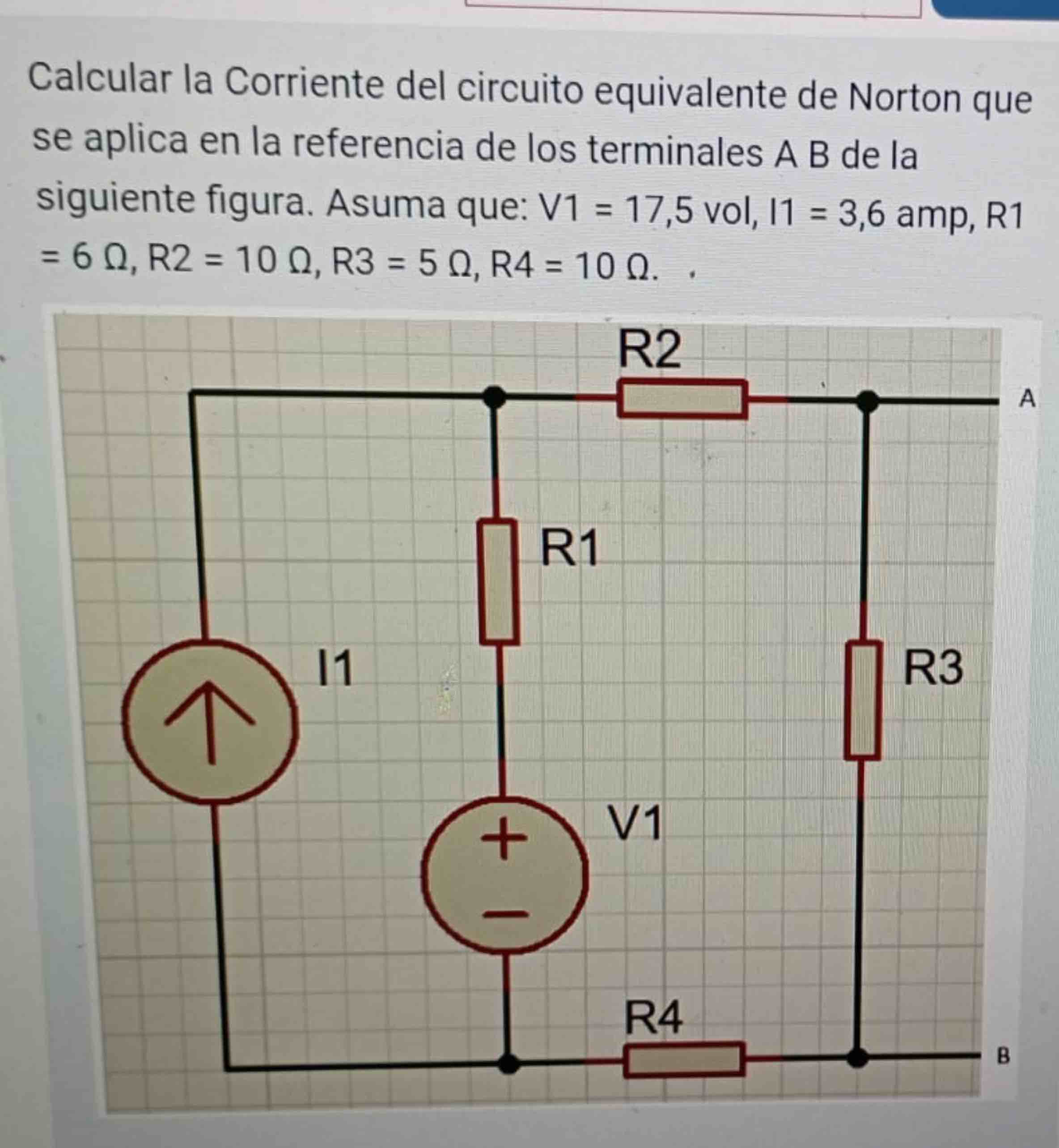 Solved Calcular la ﻿Corriente del circuito equivalente de | Chegg.com