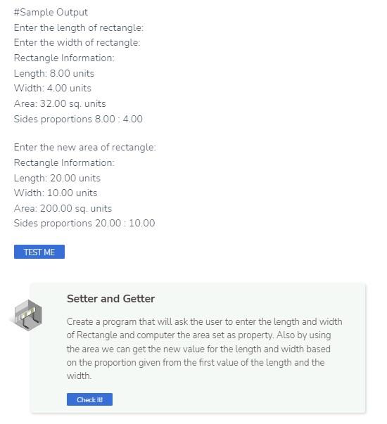 Solved 2. Getter and Setter Create a program that will ask | Chegg.com