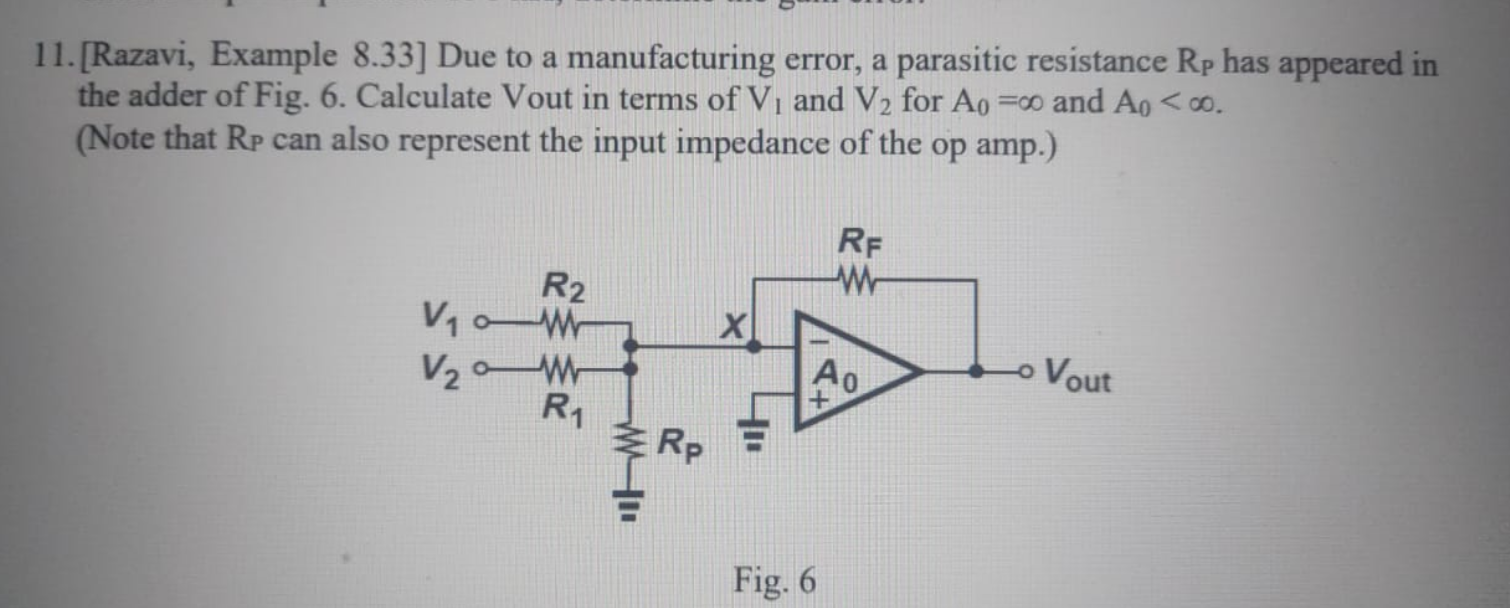 Solved [Razavi, ﻿Example 8.33] ﻿Due to a manufacturing | Chegg.com