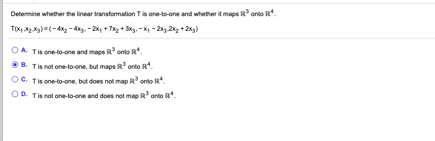 Solved Determine whether the linear transformation Tis | Chegg.com