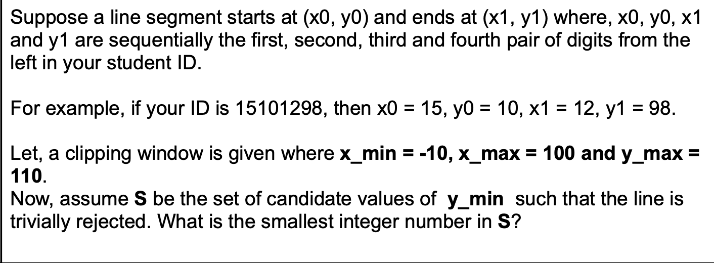 Solved Suppose a line segment starts at (x0, yo) and ends at | Chegg.com