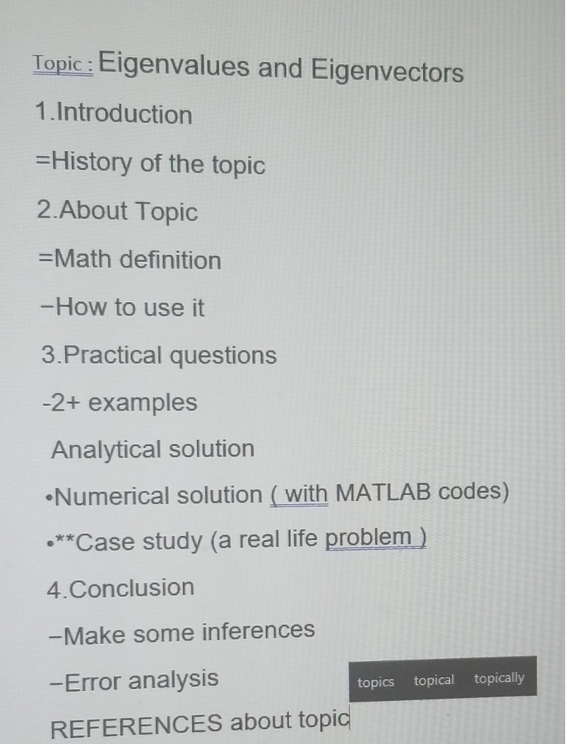 Solved Topic: Eigenvalues and Eigenvectors 1.Introduction | Chegg.com