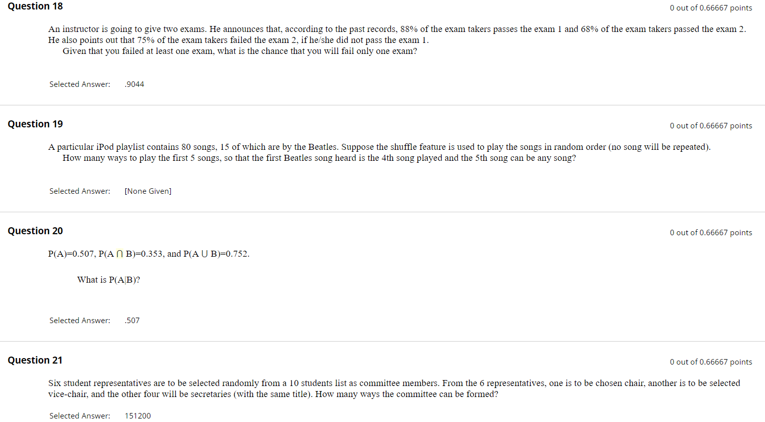 Solved Question 18 0 out of 0.66667 points An instructor is | Chegg.com