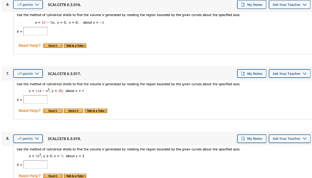 Solved 0/1 points v Previous Answers SCALCET8 6.3.004. My | Chegg.com