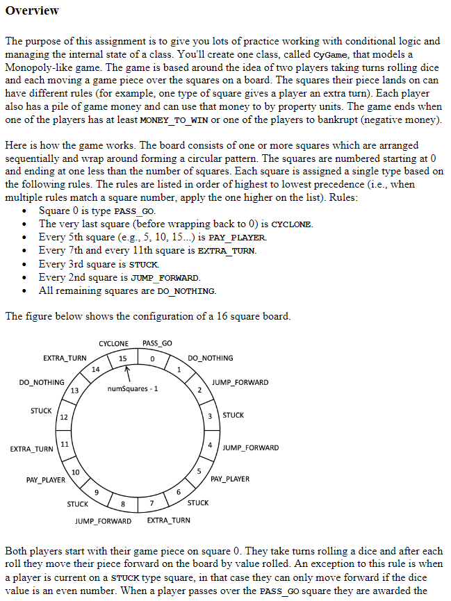 Solved Overview The purpose of this assignment is to give | Chegg.com