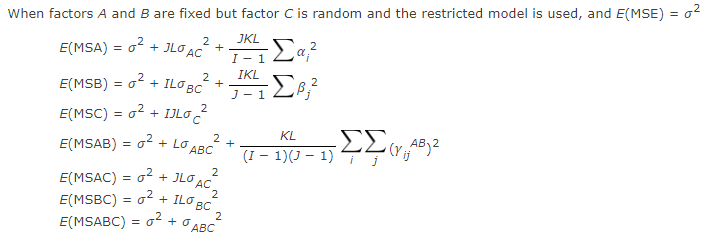 Solved When factors A and B are fixed but factor C is random | Chegg.com