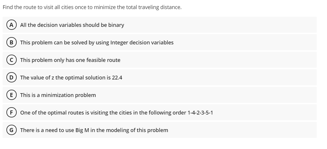 Solved Question 1 7 Points A traveling salesman problem with | Chegg.com