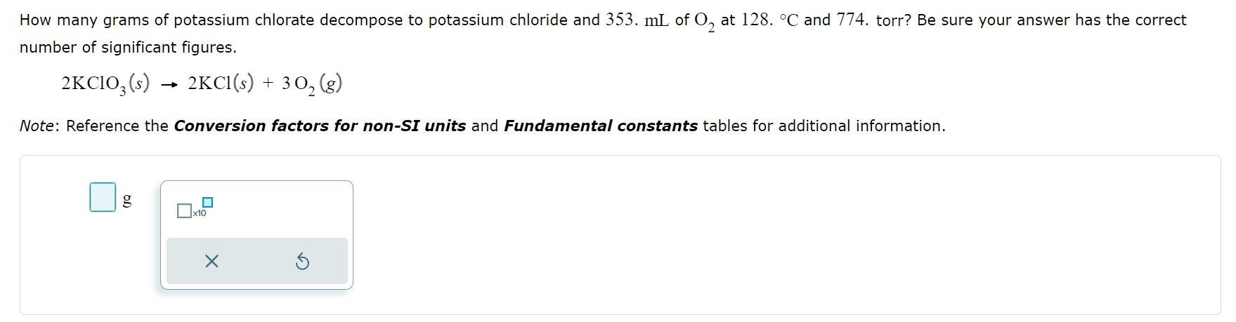 Solved 2KClO3(s)→2KCl(s)+3O2(g) | Chegg.com