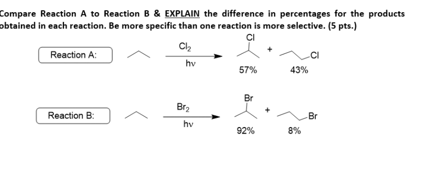 Solved Compare Reaction A to Reaction B & EXPLAIN the | Chegg.com