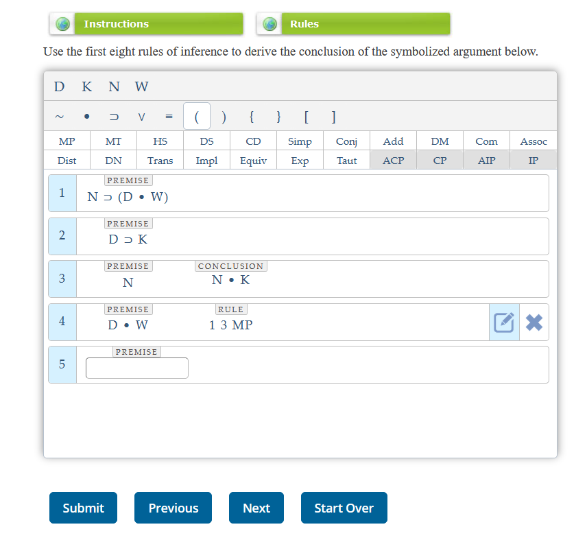 Solved Instructions Rules Use the first eight rules of | Chegg.com