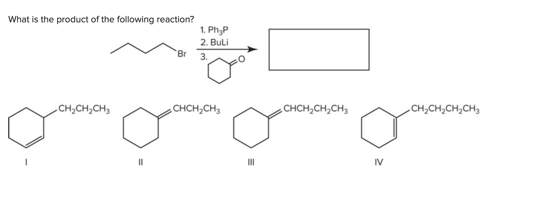 Solved What is the product of the following reaction? 1. | Chegg.com