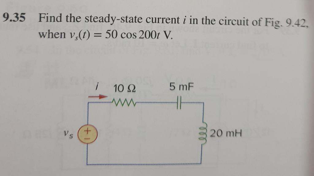 Solved 9.35 Find the steady-state current i in the circuit | Chegg.com