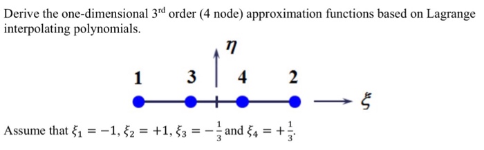 Solved Derive the one-dimensional 3rd order (4 node) | Chegg.com