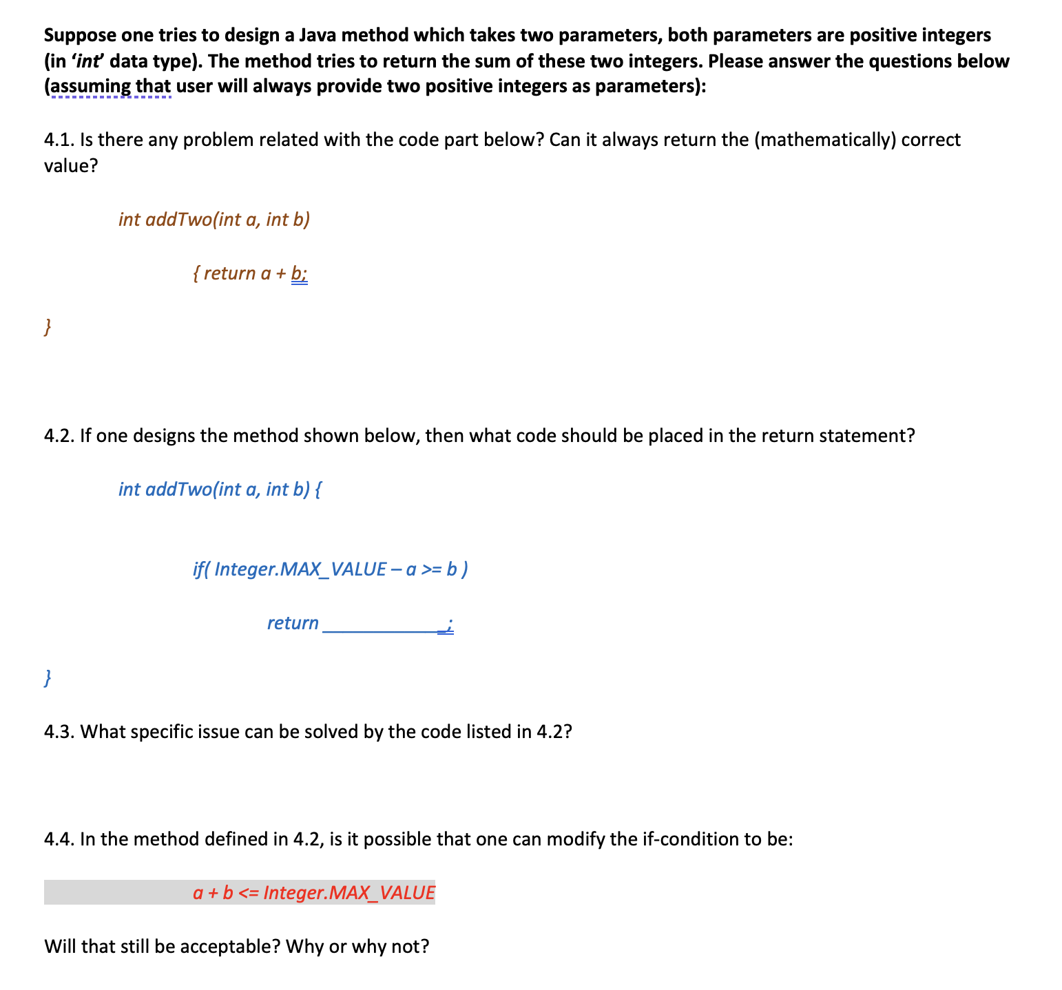 Solved Suppose one tries to design a Java method which takes | Chegg.com