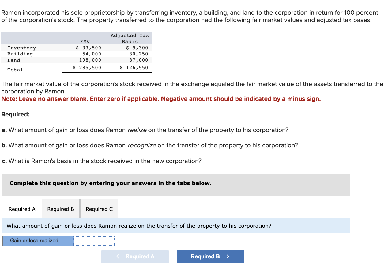 Solved Ramon incorporated his sole proprietorship by | Chegg.com