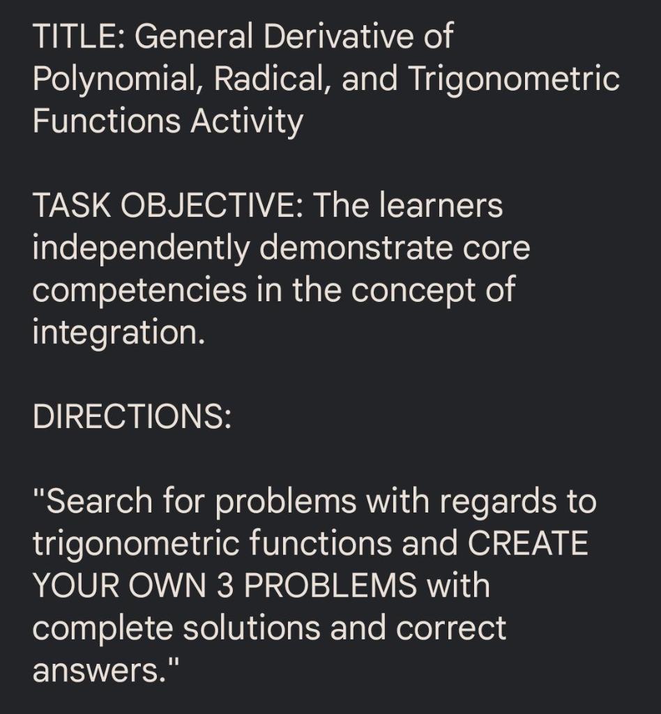 Solved TITLE: General Derivative of Polynomial, Radical, and | Chegg.com