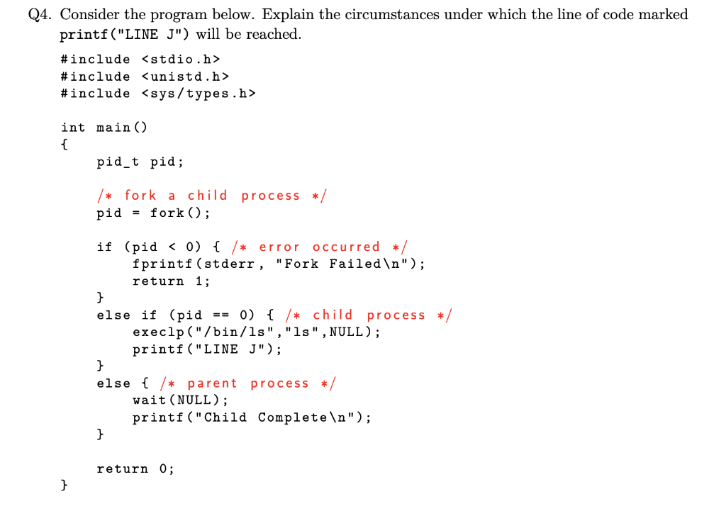 Solved Q4. Consider the program below. Explain the | Chegg.com