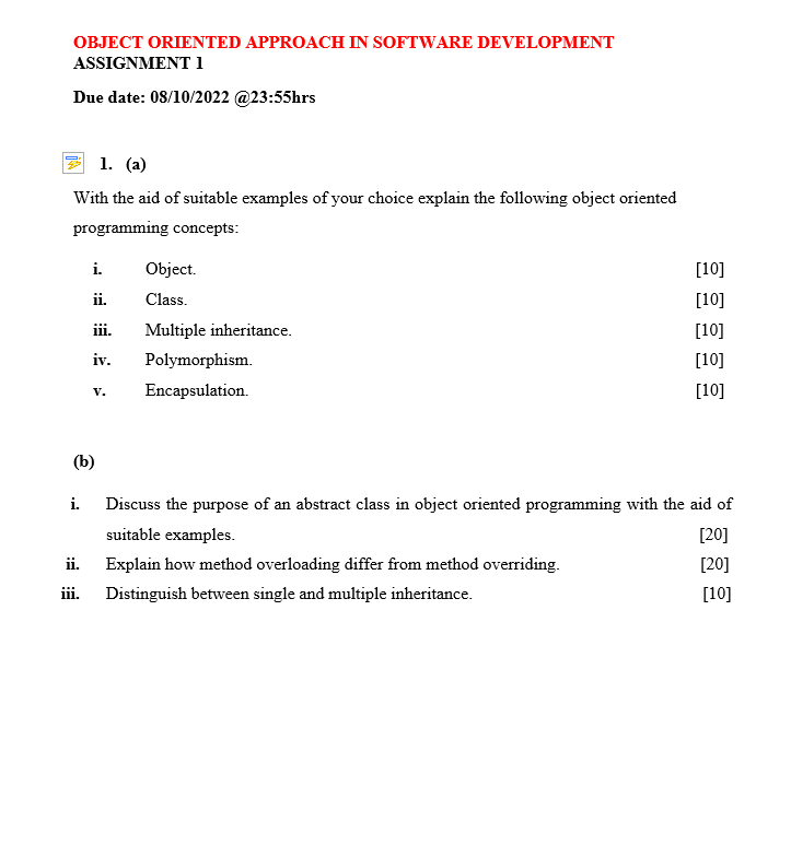 Solved OBJECT ORIENTED APPROACH IN SOFTWARE DEVELOPMENT | Chegg.com