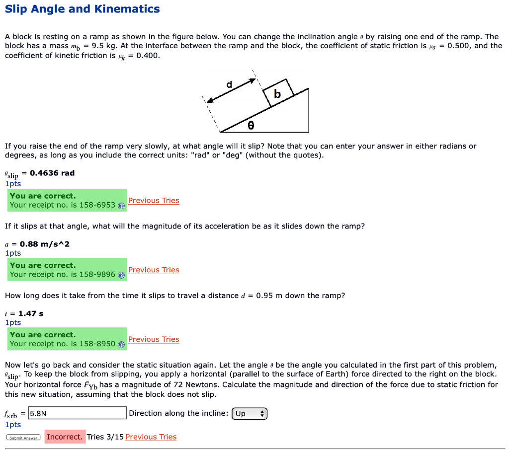 Solved Slip Angle and Kinematics A block is resting on a | Chegg.com