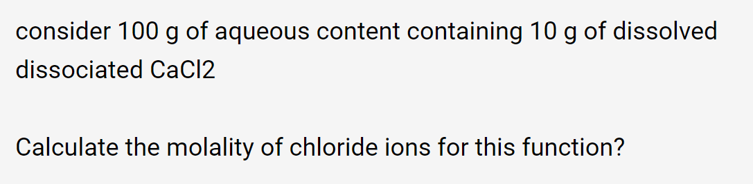 Solved A) 0.14 Mol/kg B)0.68 mol/kg C) 2 mol /kg D) 3.1 | Chegg.com