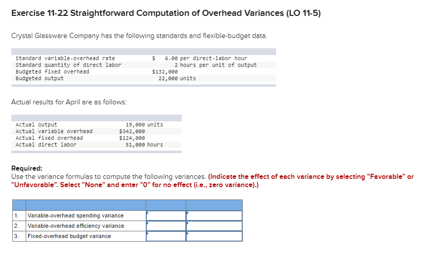 Solved Exercise 11-22 Straightforward Computation of | Chegg.com