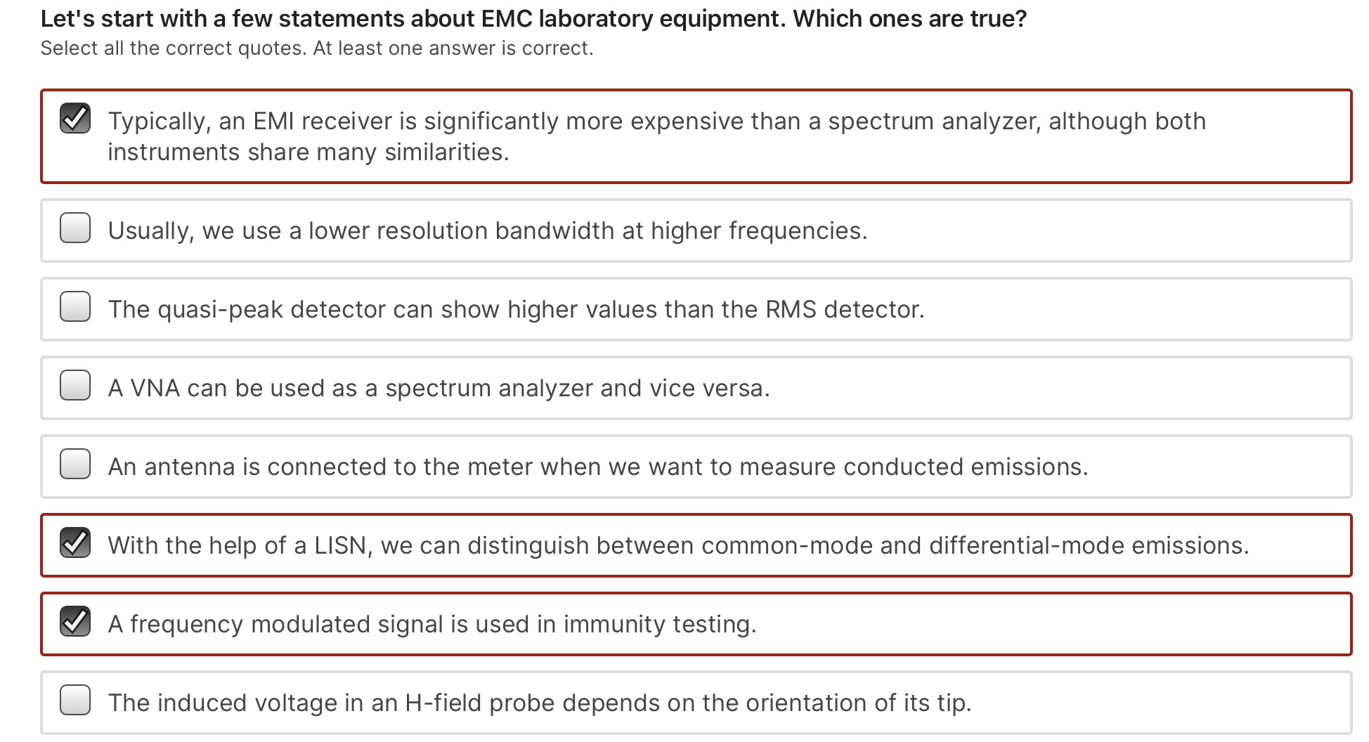 Solved Let's start with a few statements about EMC | Chegg.com